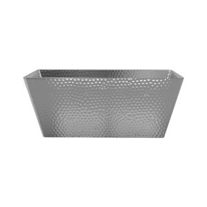 nu steel shiny nusteel hammered metal toilet tank tray, bathroom countertop bin, multipurpose vanity, cosmetics organizer, perfume jewelry makeup plant finish