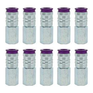 milton 764vc colorfit highflowpro couplers, v-style purple, 1/4" npt female, box of 10