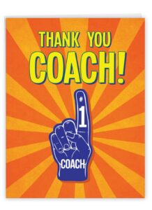 nobleworks - 1 jumbo sports teacher graduation greeting card from us w/envelope (8.5 x 11 inch) - student group gratitude for school coaches, mentor - thank you coach from all j5786tyg-us