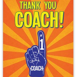 NobleWorks - 1 Jumbo Sports Teacher Graduation Greeting Card from US w/Envelope (8.5 x 11 Inch) - Student Group Gratitude for School Coaches, Mentor - Thank You Coach from All J5786TYG-US