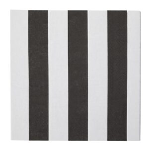 BLUE PANDA 144 Piece Black and White Party Decorations - Serves 24 Striped Party Supplies with Plates, Napkins, Cups and Cutlery for Birthday, Graduation