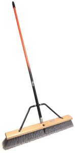 american select tubing pbsa24003 24" smooth-surface push broom with orange/black handle