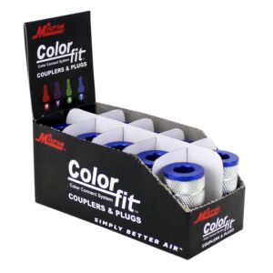 Milton 785TC ColorFit Couplers, T-style Blue, 1/4" NPT Female, Box of 10