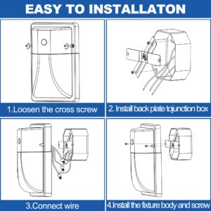 CINOTON 15W LED Wall Pack Lights with Dusk to Dawn Sensor, 1600LM[100-277Vac/100W HID/HPS Equiv.] IP65 Waterproof Outdoor Security Flood Lighting for Garage Warehouse Garden Barn 5000K-Daylight 2 Pack