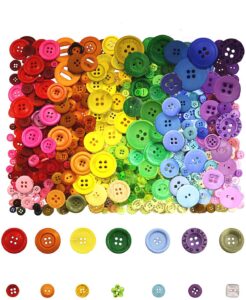 800 pcs assorted sizes resin buttons,round craft buttons for sewing diy crafts,children's manual button painting