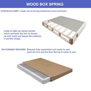 Mattress Solution Fully Assembled Low Profile Split Wood Traditional Boxspring/Foundation, Queen, Tomorrow Dream Collection