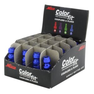 milton 783tc-20 colorfit plugs, t-style blue, 1/4" npt male, box of 20