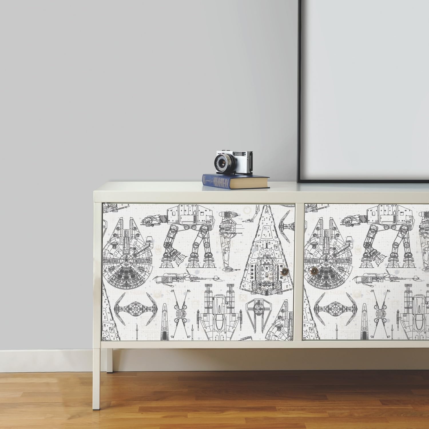 Star Wars Blueprint Blue Peel & Stick Wallpaper by RoomMates, RMK11036WP