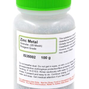 ALDON Innovating Science Reagent Grade Granular Metal Zinc, 20 Mesh, 100g - The Curated Chemical Collection