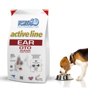 forza10 active line oto ear dog food, fish dry dog food for dog ear infection treatment and healthy ears for adult dogs (18 pounds)