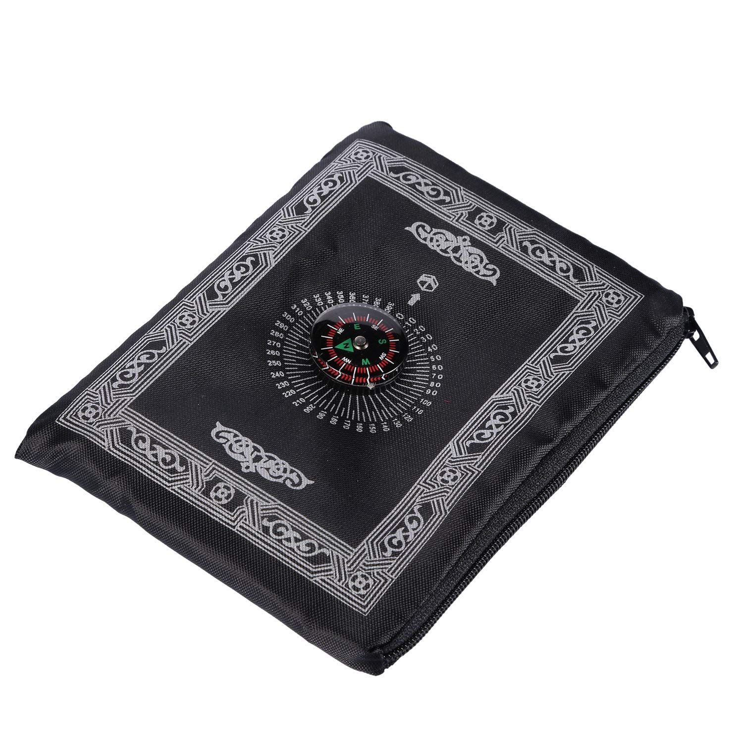 Anlising 2 Pieces Portable Travel Prayer Mat with Compass, Waterproof Polyester Prayer Rug, Muslim Travel Prayer Mat, for Ramadan Gifts (60cm×100cm)