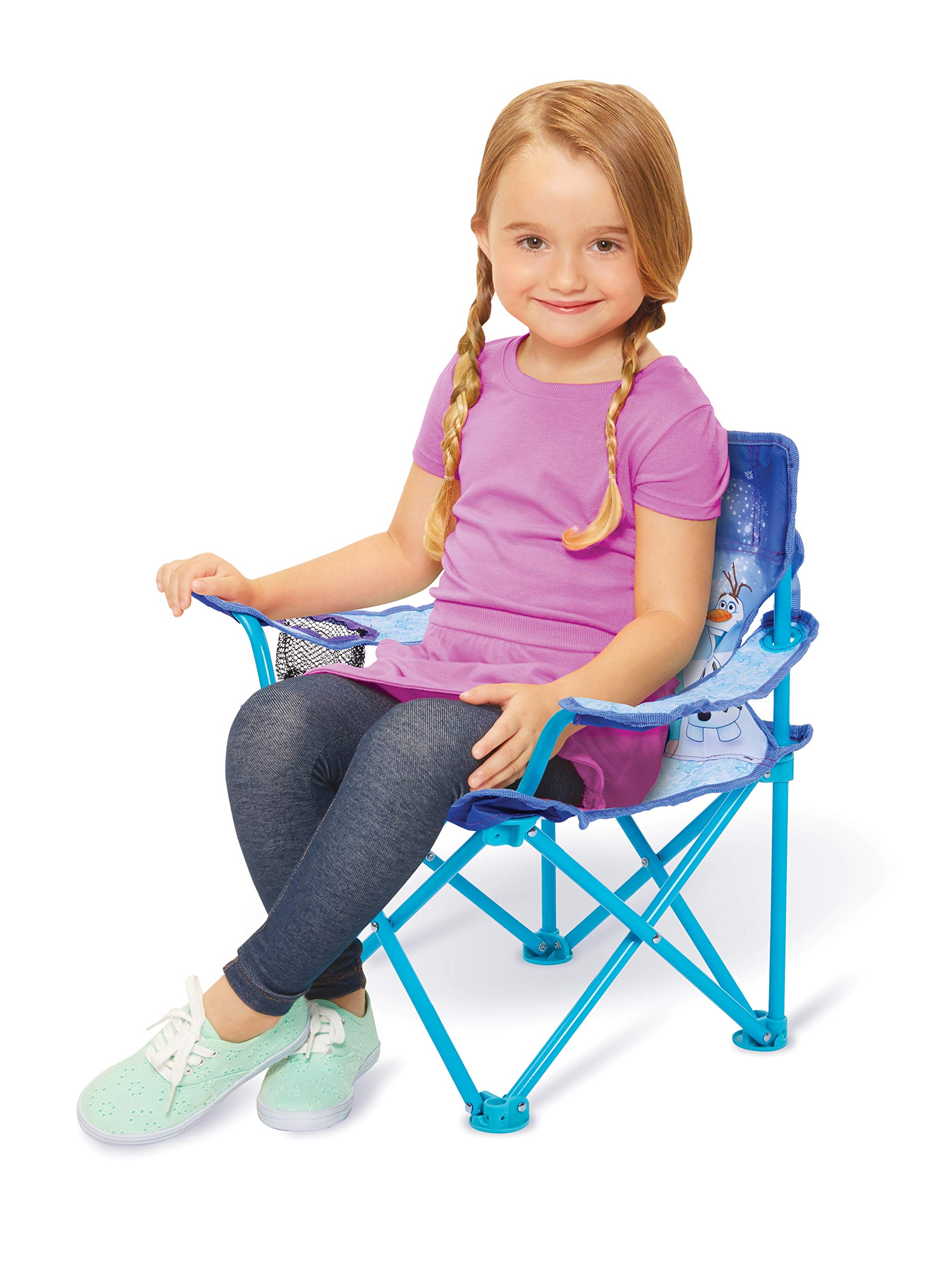 Jakks Pacific Frozen Camp Chair for Kids, Portable Camping Fold N Go Chair with Carry Bag, Frozen Sparkle Like Magic (47939)