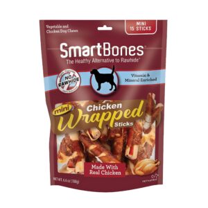 smartbones chicken-wrapped sticks, treat your dog to a rawhide-free chew made with real chicken and vegetables