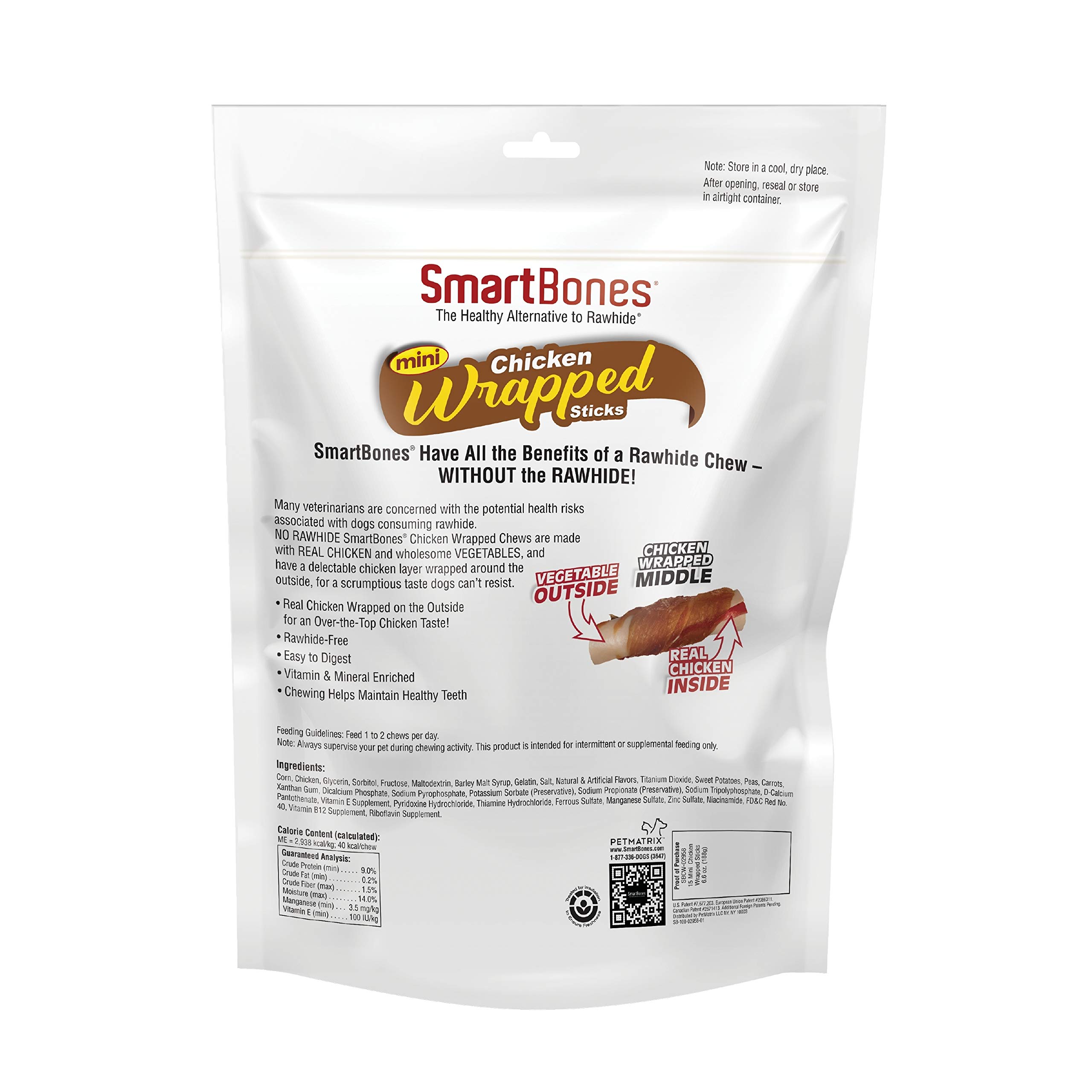 SmartBones Chicken-Wrapped Sticks, Treat Your Dog to a Rawhide-Free Chew Made with Real Chicken and Vegetables