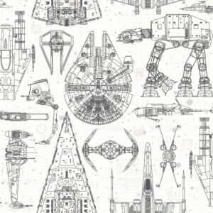 star wars blueprint blue peel & stick wallpaper by roommates, rmk11036wp