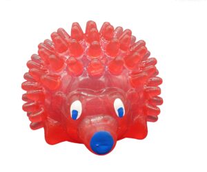 tpr hedgehog design dog treat dispenser (red)