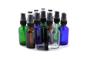 vivaplex, 12, assorted colors, 1 oz glass bottles, with black fine mist sprayers