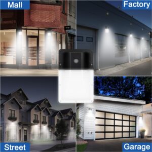 CINOTON 15W LED Wall Pack Lights with Dusk to Dawn Sensor, 1600LM[100-277Vac/100W HID/HPS Equiv.] IP65 Waterproof Outdoor Security Flood Lighting for Garage Warehouse Garden Barn 5000K-Daylight 2 Pack