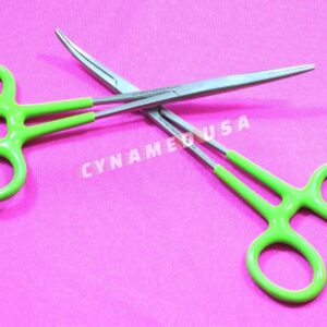 German Stainless New Vinyl 6.25" Straight + Curved Hemostat Forceps Locking Clamps Stainless Steel (CYNAMED Brand)