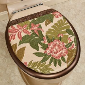 tropical haven elongated toilet seat light cream