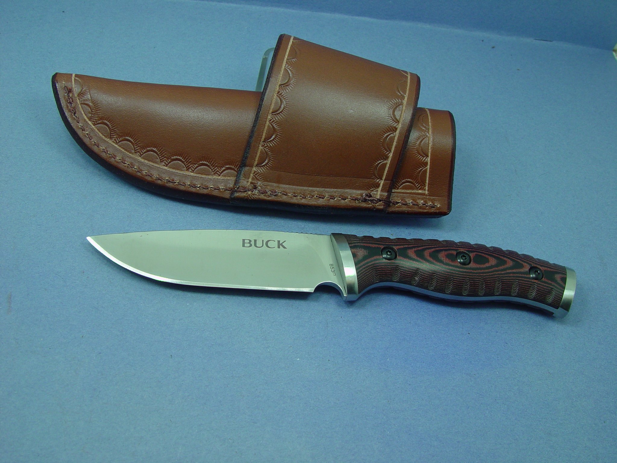 Cross Draw Knife Sheath for Buck Selkirk Knife, Leather Fixed Blade Knife Holder, Dyed Light Brown