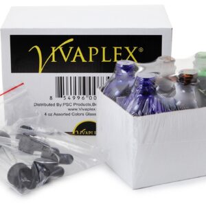 Vivaplex, 8, Assorted Colors, 4 oz Glass Bottles, with Glass Eye Droppers