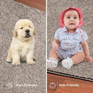 Ambiant Broadway Collection Kids Favourite Area Rugs Beige - 12' Square, Indoor, Stain Resistant, Perfect for Living Room, Bedroom, Dining Room, Entryway, Pet & Kids Friendly Rug, Wedding, USA