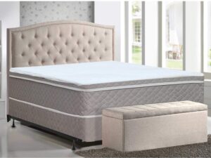 mattress solution medium plush eurotop pillowtop innerspring mattress and 8" wood boxspring/foundation set, with frame, 75" x 44", 1