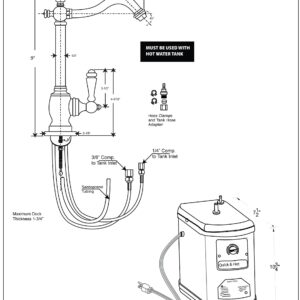 Westbrass D204HFP-26 Victorian 9" 1-Handle Hot Water Dispenser Faucet with Instant Heating Tank System, Polished Chrome