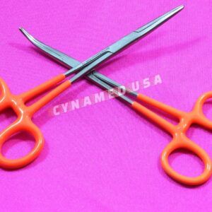 German Stainless 6.25" Pean Locking Hemostat Forceps (Straight + Curved) Cynamed Brand …