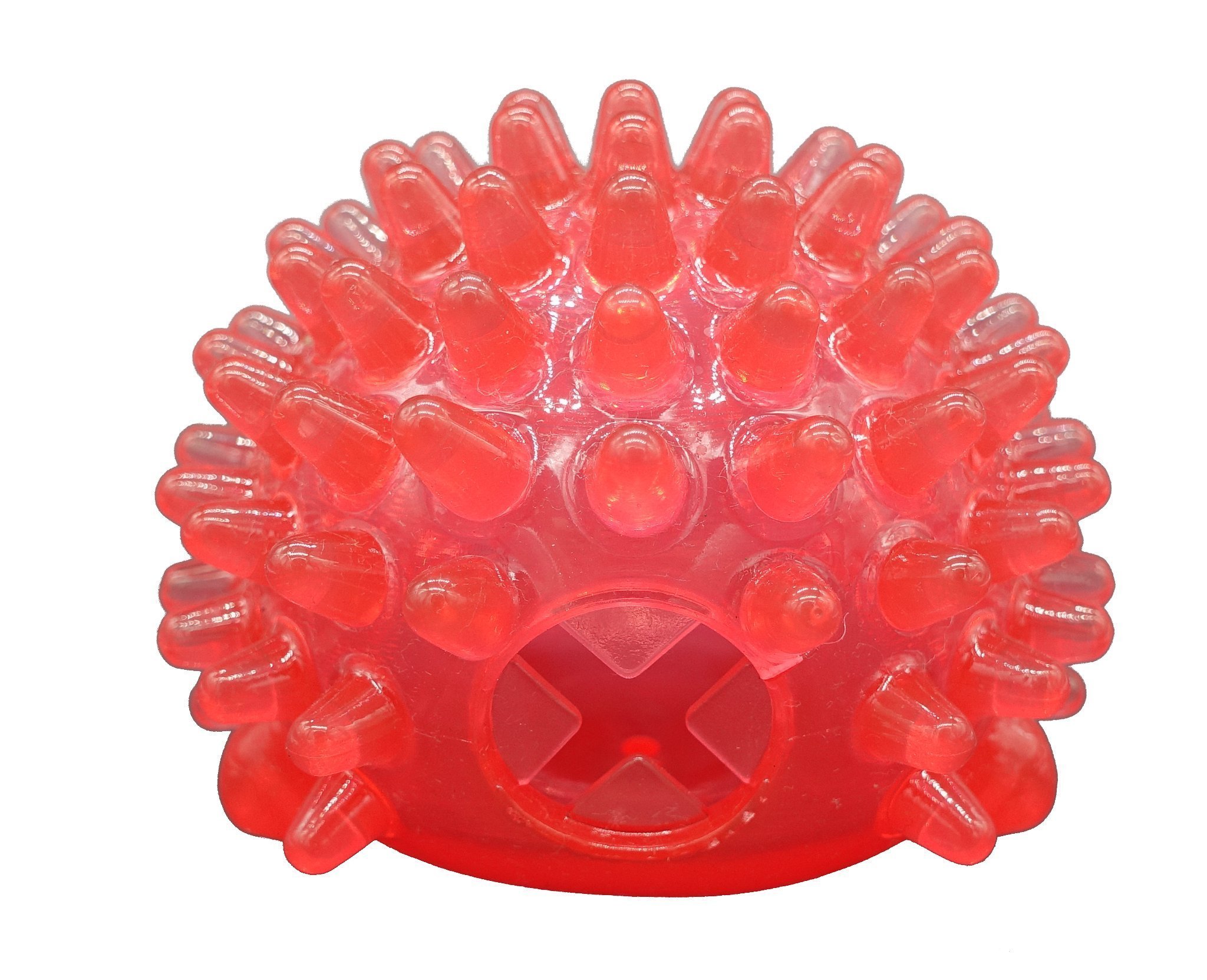 TPR Hedgehog Design Dog Treat Dispenser (red)