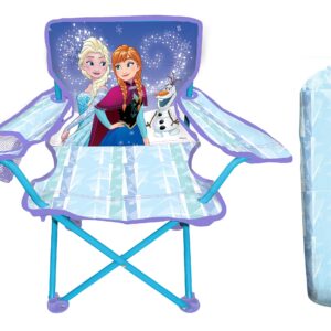 Jakks Pacific Frozen Camp Chair for Kids, Portable Camping Fold N Go Chair with Carry Bag, Frozen Sparkle Like Magic (47939)