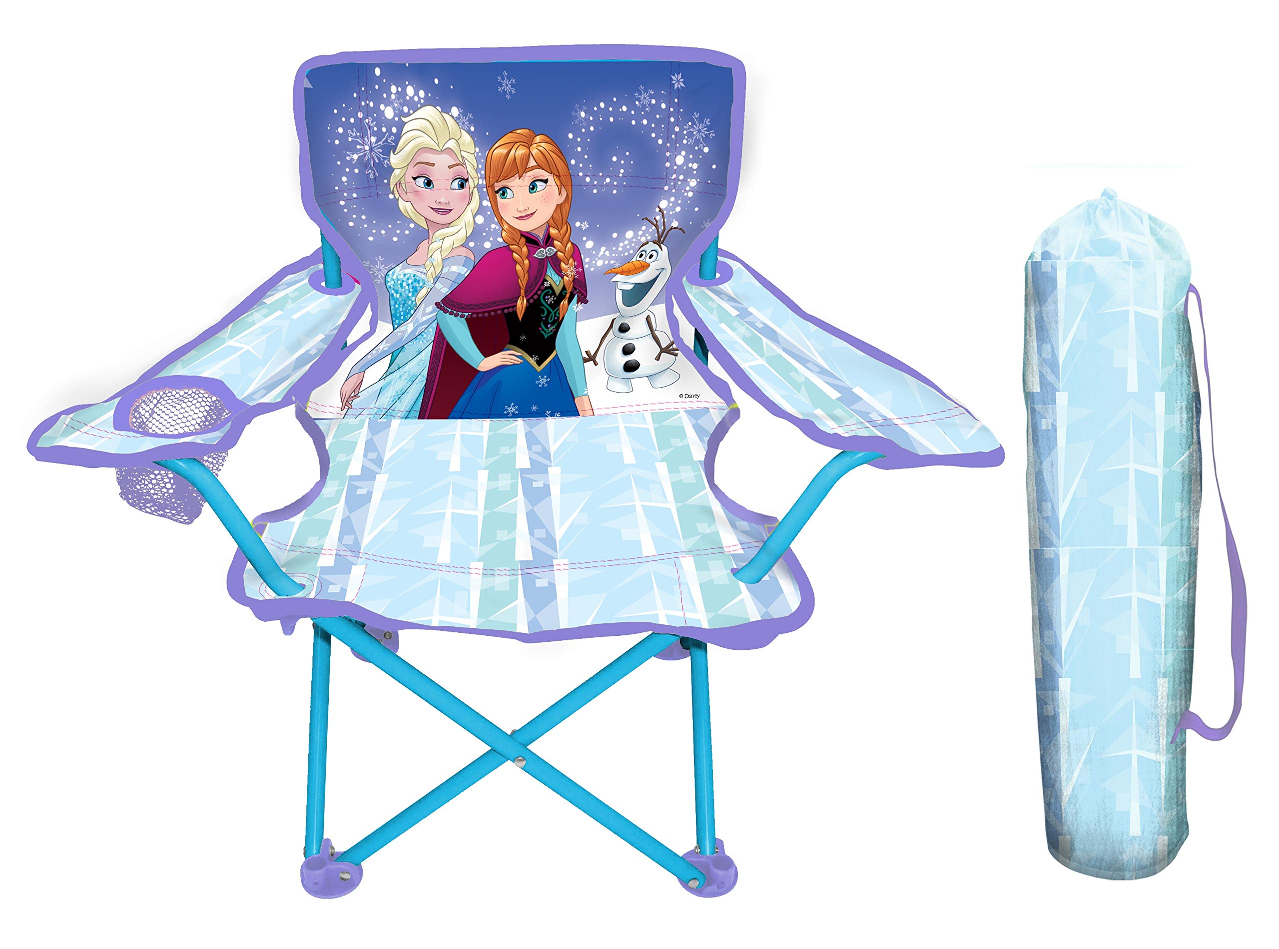 Jakks Pacific Frozen Camp Chair for Kids, Portable Camping Fold N Go Chair with Carry Bag, Frozen Sparkle Like Magic (47939)