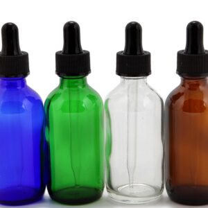 Vivaplex, 12, Assorted Colors, 2 oz Glass Bottles, With Glass Eye Droppers