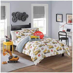 waverly kids under construction modern graphic 2-piece reversible comforter set, twin, multicolor