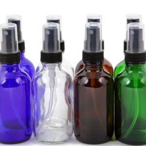 Vivaplex, 12, Assorted Colors, 1 oz Glass Bottles, with Black Fine Mist Sprayers