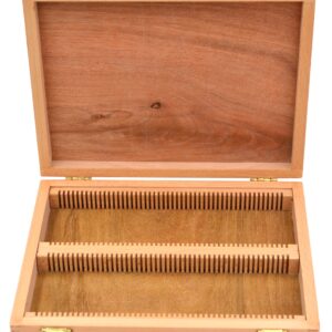 EISCO Wooden Slide Box for 100 Slides, with Latches- Fits 75x25mm Slides