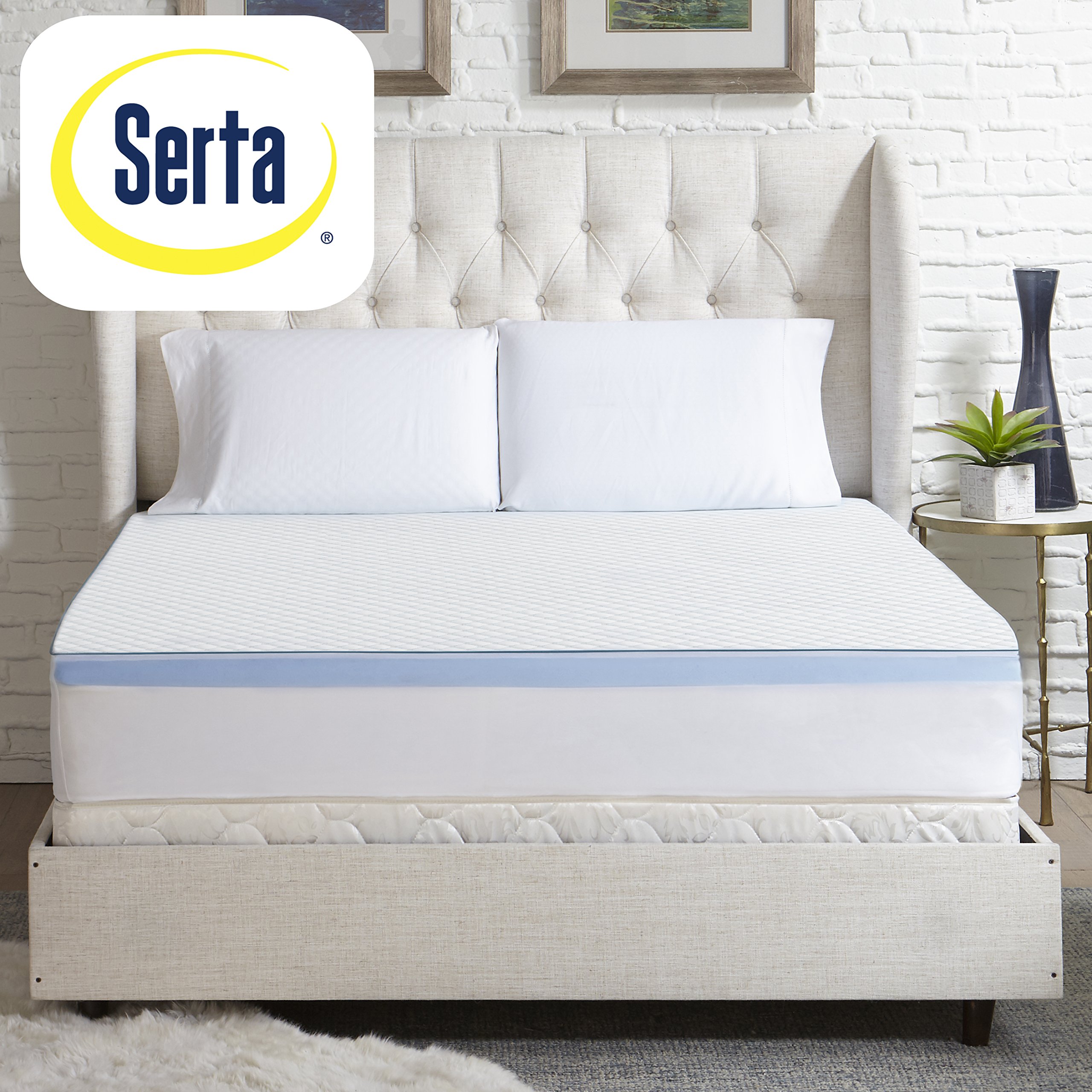 Serta 2" Lasting Dream Gel-Infused Memory Foam Mattress Topper, Full