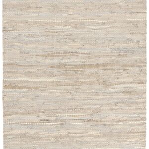 SAFAVIEH Vintage Leather Collection Accent Rug - 2'3" x 4', Beige, Handmade Leather, Ideal for High Traffic Areas in Entryway, Living Room, Bedroom (VTL105B)