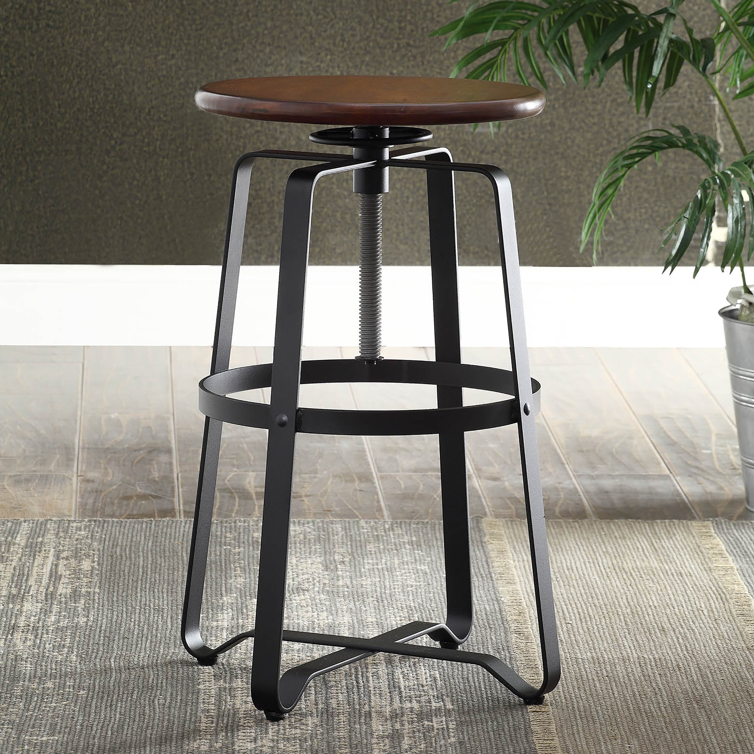 Carolina Chair & Table Tratto Adjustable Height Stool Chestnut/Black