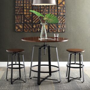 Carolina Chair & Table Tratto Adjustable Height Stool Chestnut/Black