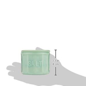 Tablecraft Salt Cellar with Lid, 3.75" x 3.75" x 3.125", Green