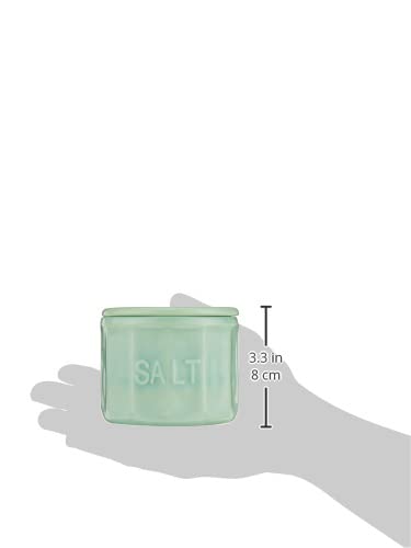 Tablecraft Salt Cellar with Lid, 3.75" x 3.75" x 3.125", Green