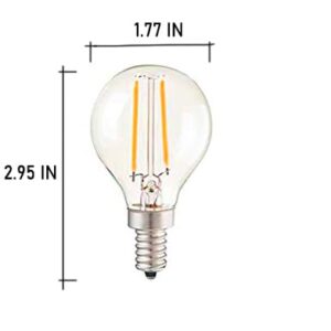 CTKcom 2W G45/G14 Candelabra LED Bulbs Dimmable(4 Pack)- E14 Base Vintage Edison LED Bulb 20W Equivalent 2700K Warm White Lamp for Home,Pendant Lights,Sconces,Antique Light Fixtures 110V~130V AC