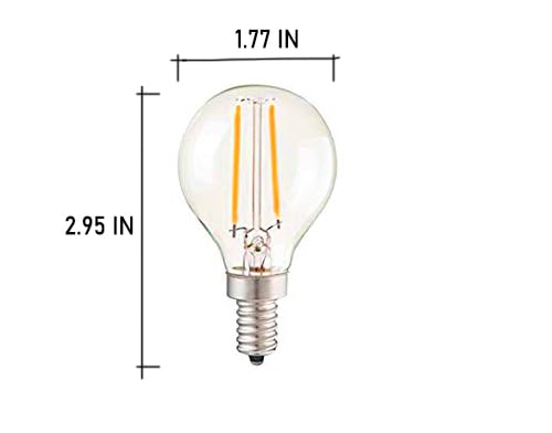 CTKcom 2W G45/G14 Candelabra LED Bulbs Dimmable(4 Pack)- E14 Base Vintage Edison LED Bulb 20W Equivalent 2700K Warm White Lamp for Home,Pendant Lights,Sconces,Antique Light Fixtures 110V~130V AC