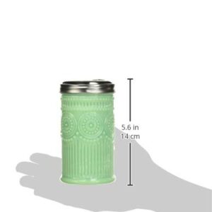 Tablecraft Sugar Shaker with Stainless Steel Top, 3.0625" x 5.75", Green