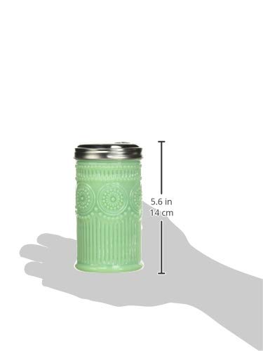 Tablecraft Sugar Shaker with Stainless Steel Top, 3.0625" x 5.75", Green