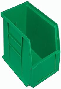 quantum qus221 plastic stackable bin, 9-1/4 x 6 x 5 green - lot of 12