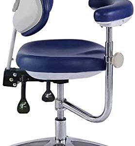 BoNew Dental Stool Assistant Stool Dental Assistant Chair with Armrest PU Leather Height Adjustable