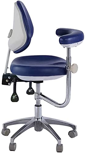 BoNew Dental Stool Assistant Stool Dental Assistant Chair with Armrest PU Leather Height Adjustable